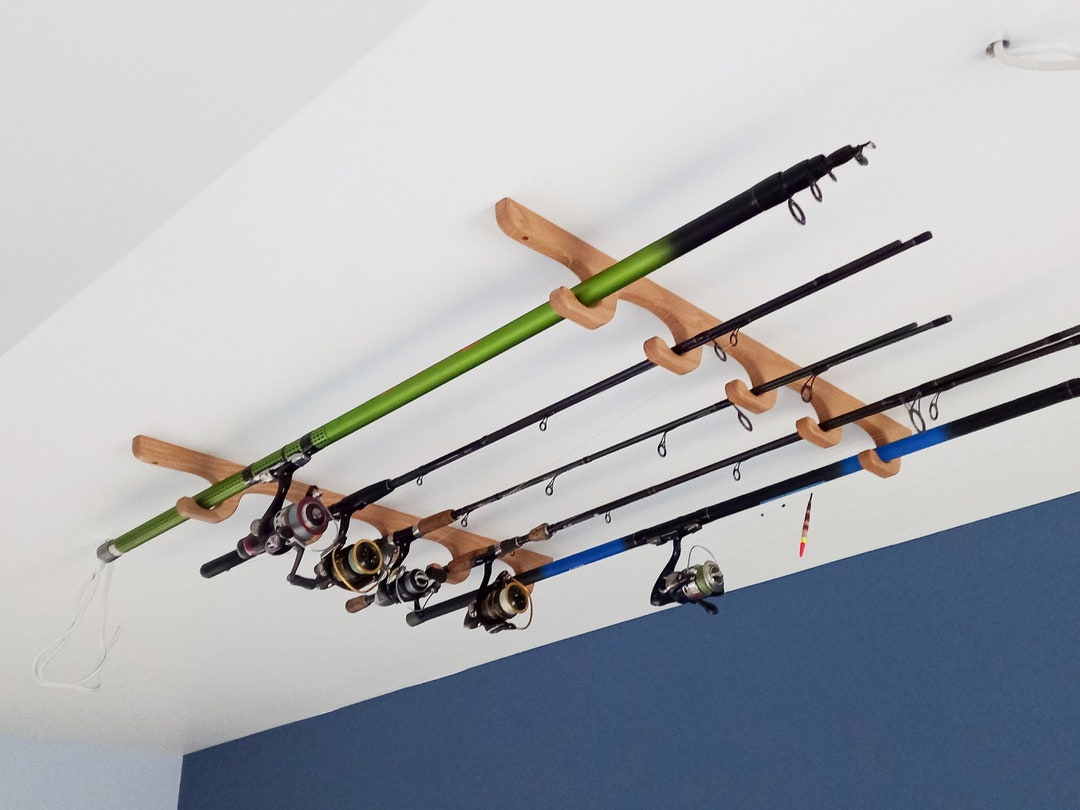 Fishing Rod Rack / Universal Mounting / Solid Oak Wood - Etsy