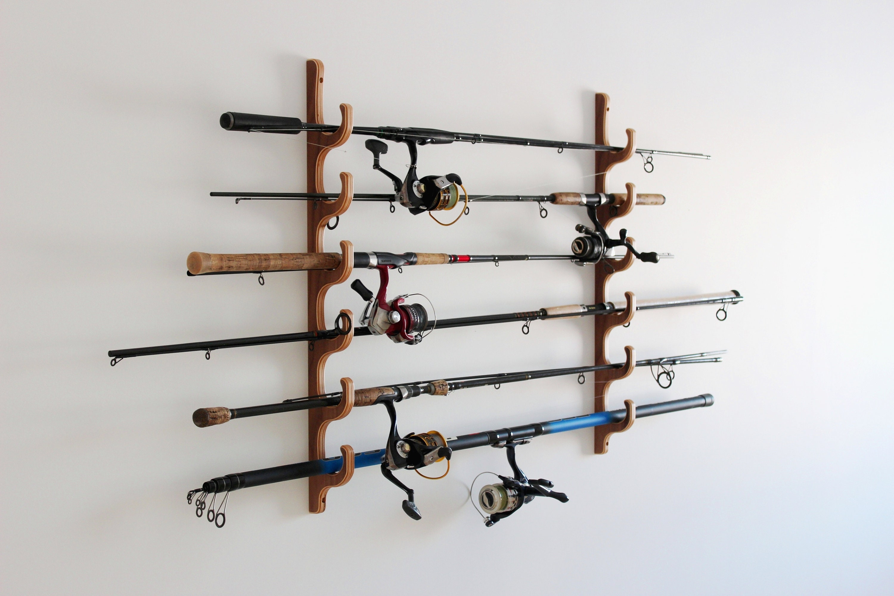 Fishing Rod Rack Wall / Ceiling Mounted Organizer Birch - Etsy