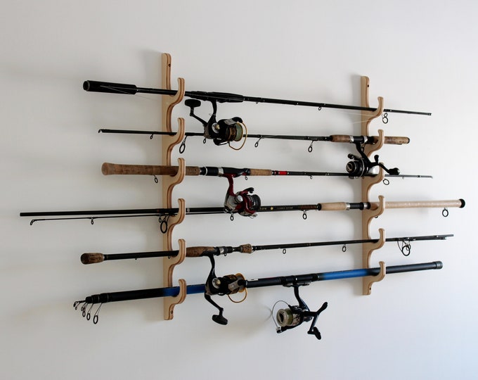 Fishing Rod Rack Wall / Ceiling Mounted Organizer Birch - Etsy