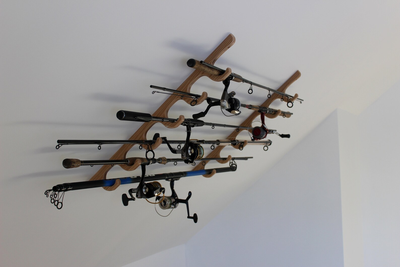Fishing Rod Rack Wall / Ceiling Mounted Organizer Birch | Etsy