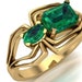 14kt Gold Over Emerald Spider Ring Victorian Jewelry Silver - Etsy