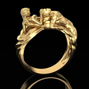 14kt Gold Over Tenderness Silver Ring Tender Loving Care Ring Rude ...