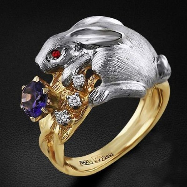 Rabbit Ring - Etsy