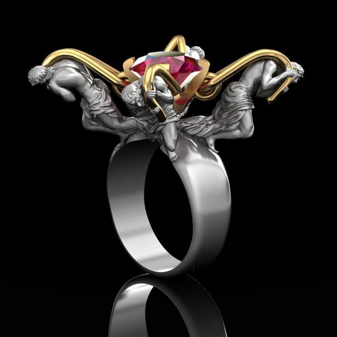 Tug of Fire Ring Unisex Fire Flame Ring Divine Fire Sign - Etsy