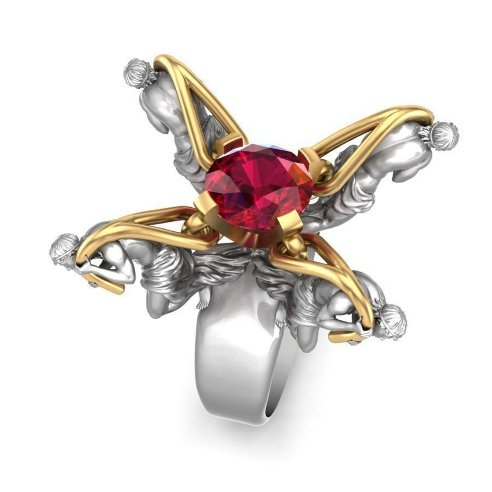 Tug of Fire Ring Unisex Fire Flame Ring Divine Fire Sign - Etsy