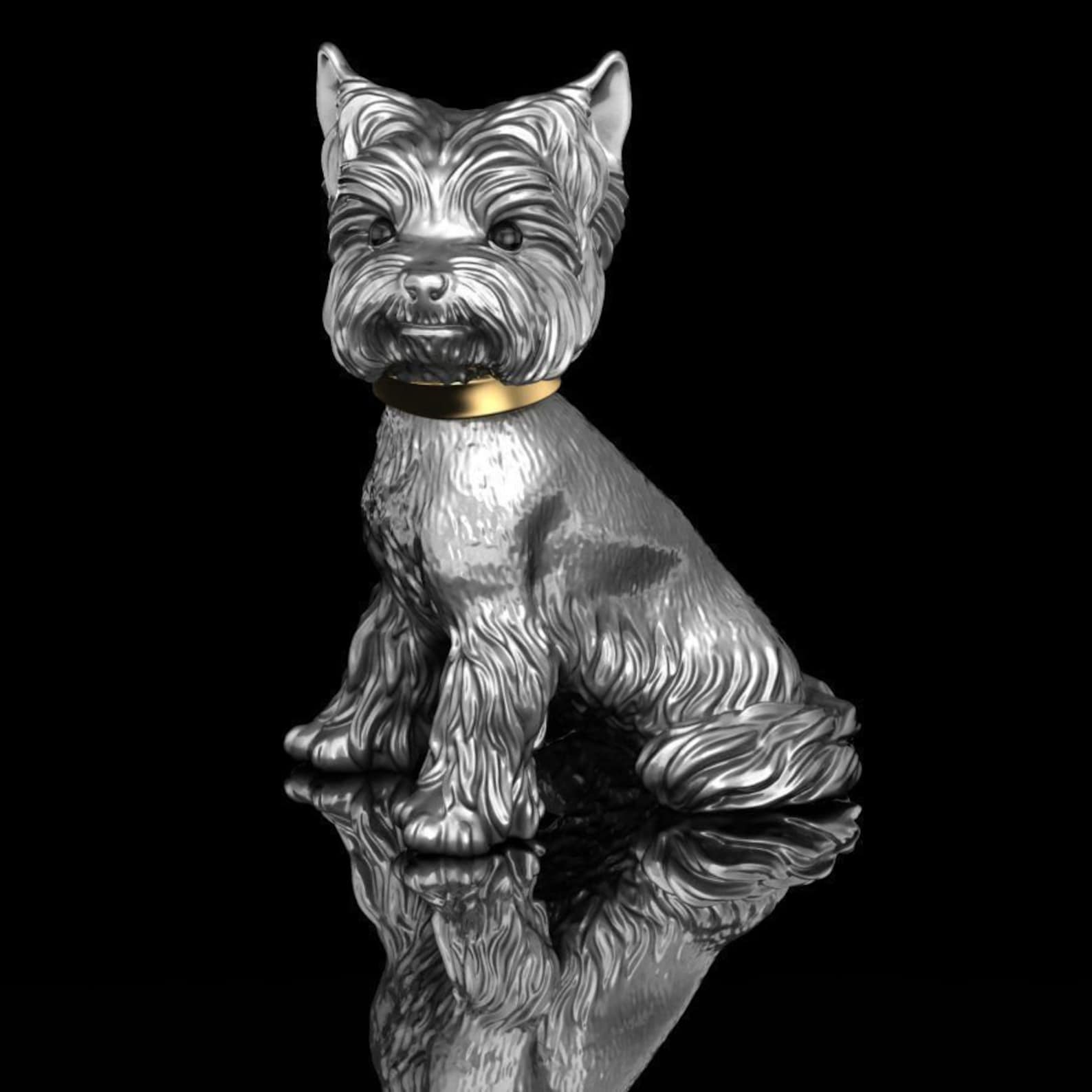 Silver Yorkie Puppy Pendant Yorkshire Terrier Charm Yorkie - Etsy