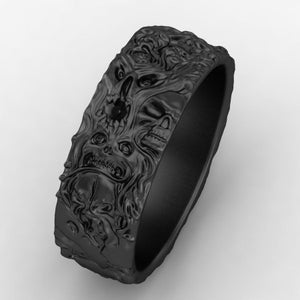 Demons Ring Gothic Jewelry Bikers Skull Ring Man Skull Ring - Etsy