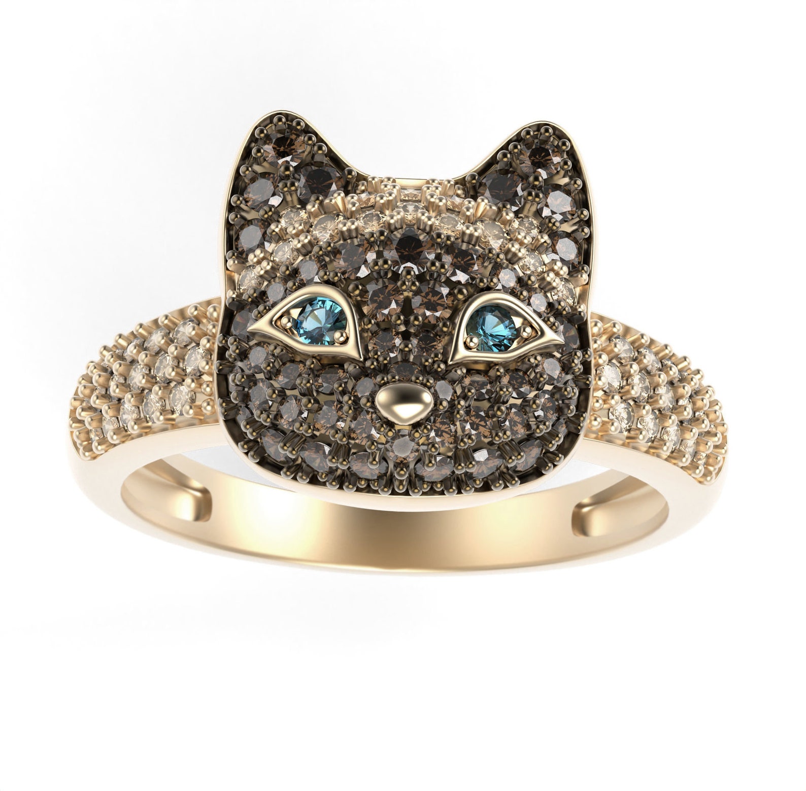 Siamese Kitten Ring Sterling Silver Cat Ring Cat Jewelry - Etsy