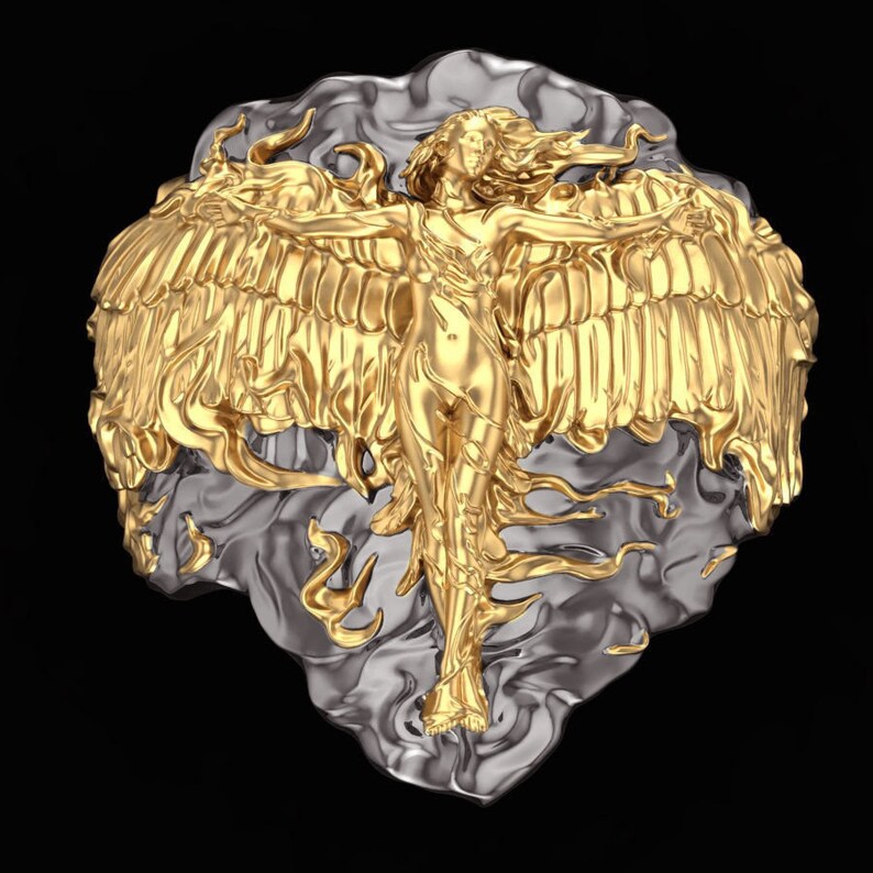 14kt Gold Over Phoenix Ring Sterling Silver Women's Ring - Etsy