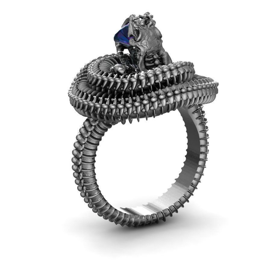 14kt Gold Over Snake Ring London Blue Topaz Diamond Ring - Etsy