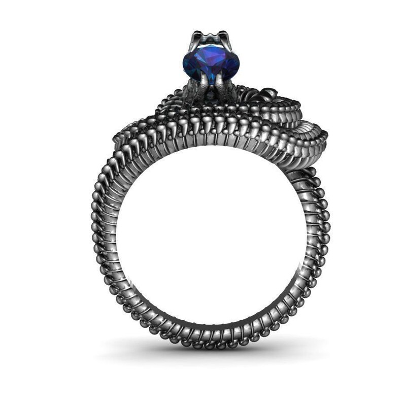 14kt Gold Over Snake Ring London Blue Topaz Diamond Ring - Etsy