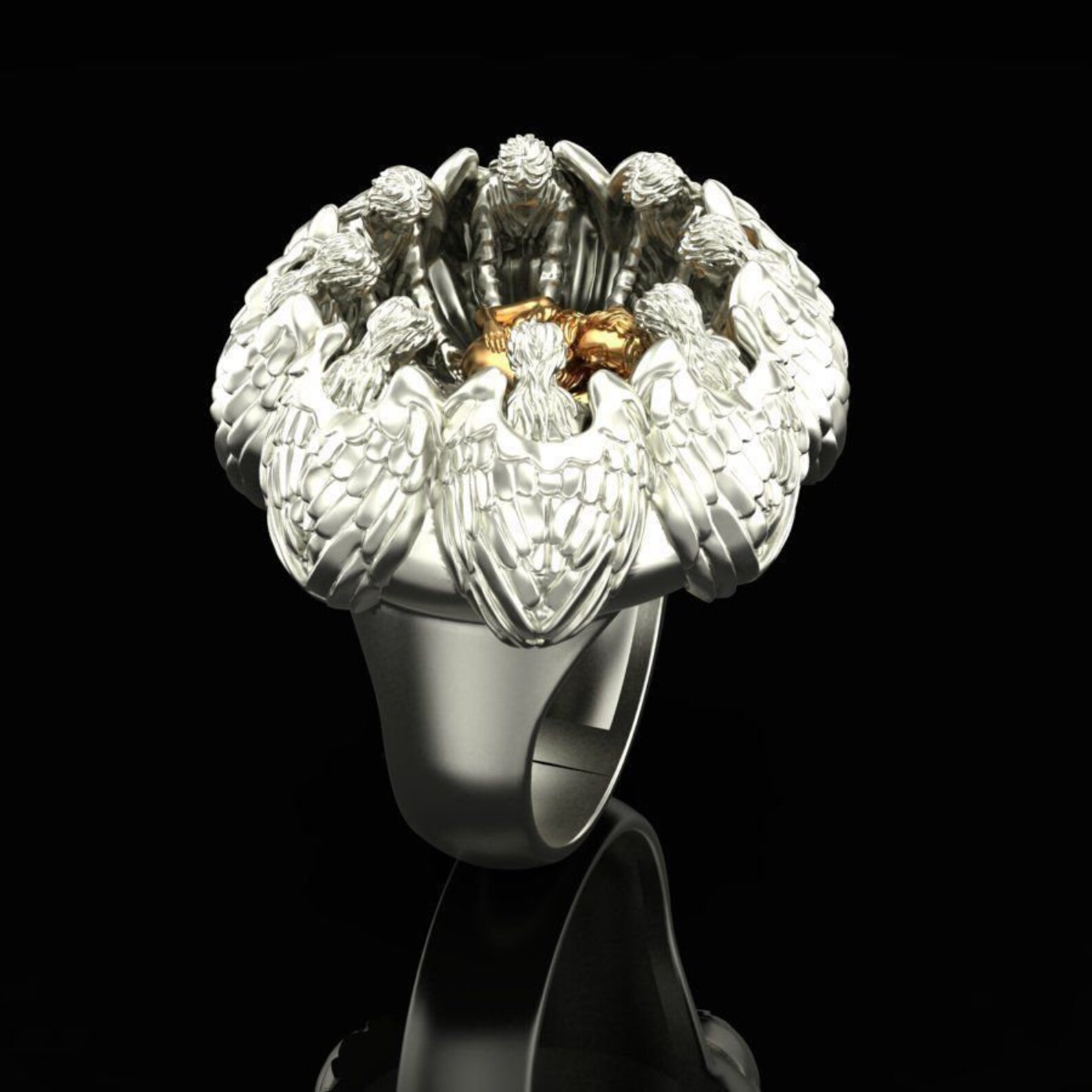 14kt Gold Over Angel Ring Angel Dreams Ring Flower Ring - Etsy