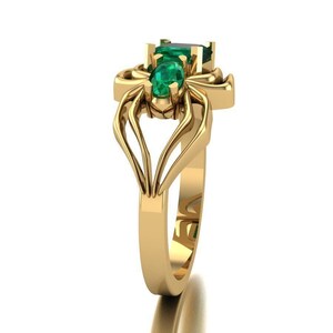 14kt Gold Over Emerald Spider Ring Victorian Jewelry Silver Spider Ring ...