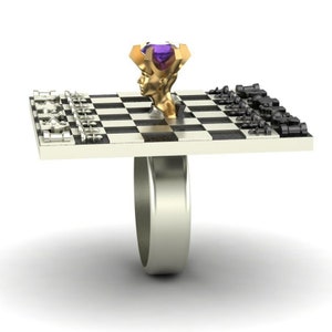 14kt Gold Over Chess Ring Unique Chess Board Ringchess Board - Etsy