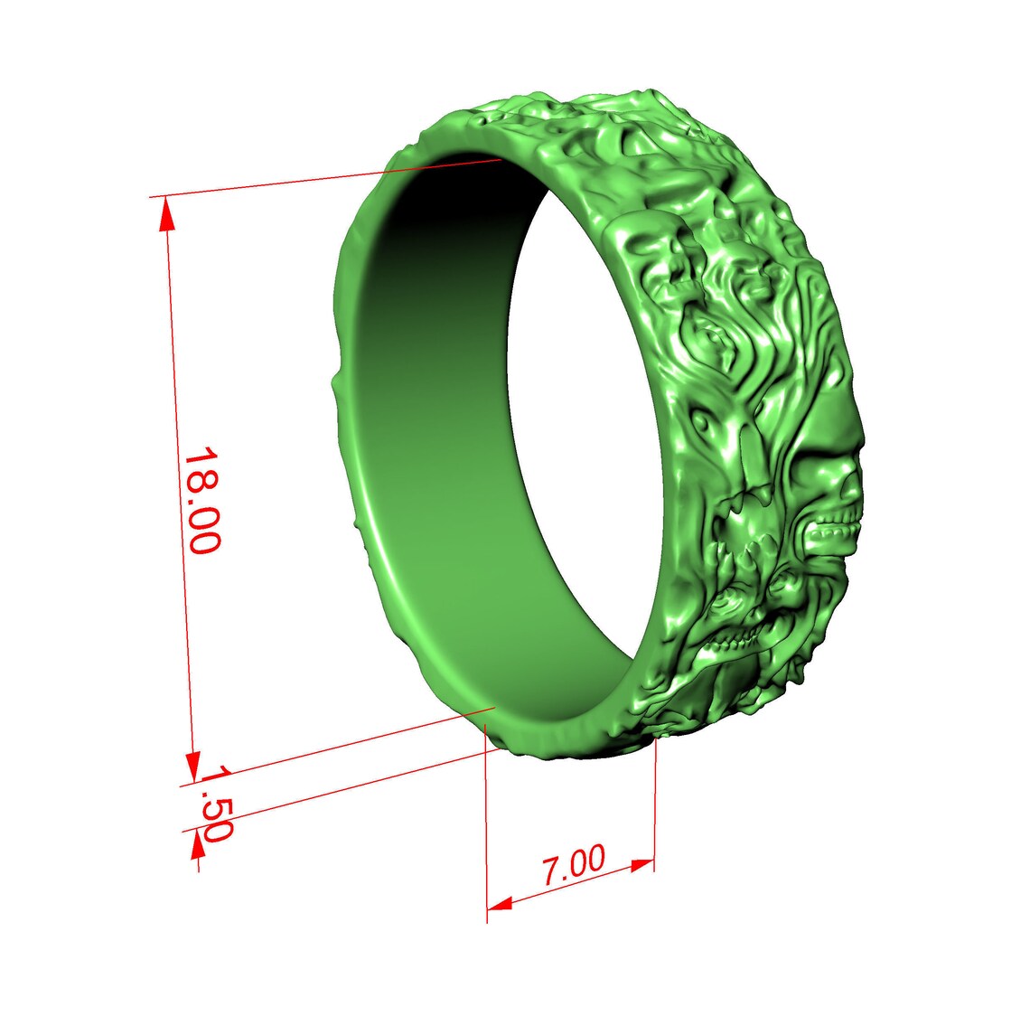 Demons Ring Gothic Jewelry Bikers Skull Ring Man Skull | Etsy