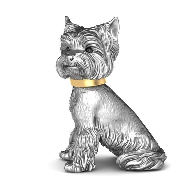 Silver Yorkie Puppy Pendant Yorkshire Terrier Charm Yorkie - Etsy