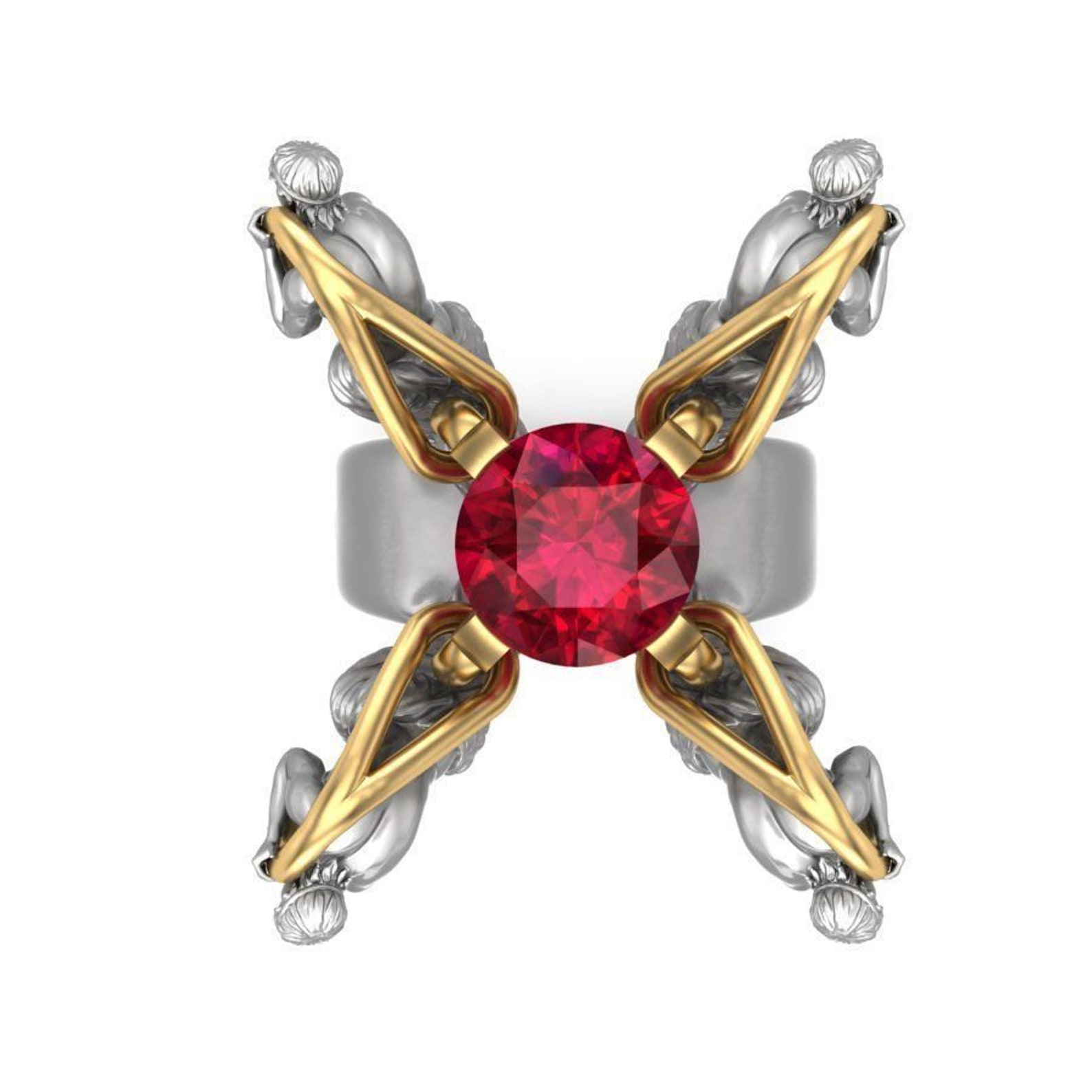 Tug of Fire Ring Unisex Fire Flame Ring Divine Fire Sign - Etsy