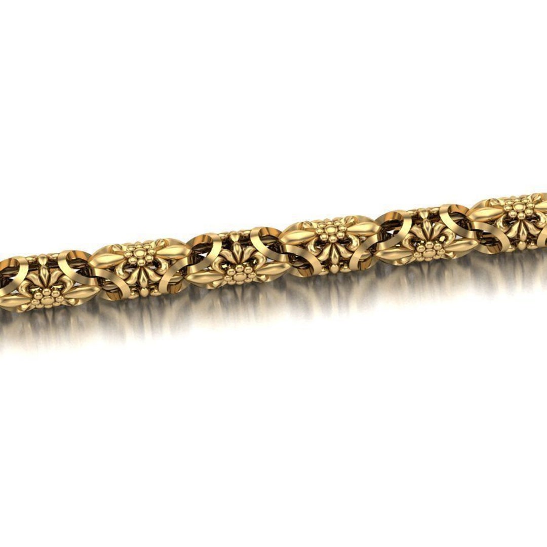 14kt Gold Over Chain Open Work Chain Necklace Design Cuban - Etsy