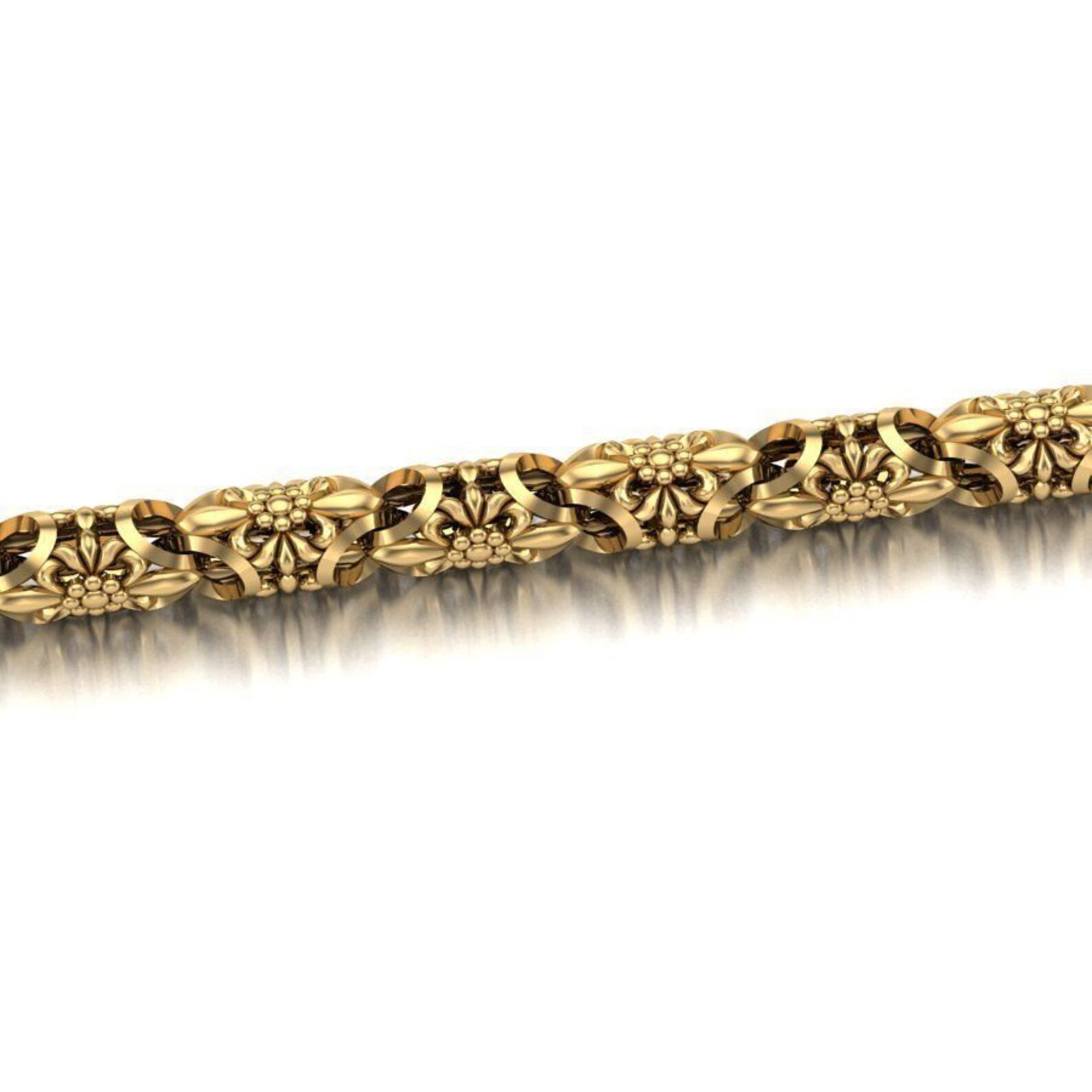 14kt Gold Over Chain Open Work Chain Necklace Design Cuban | Etsy