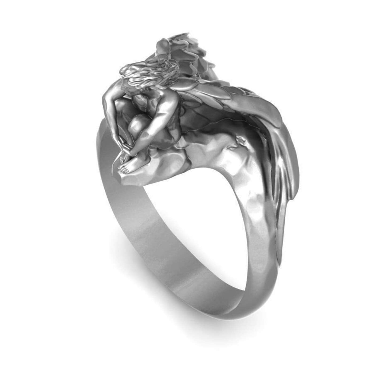 14kt Gold Over Angel Ring Angle Sitting Ring Fantasy Ring - Etsy UK