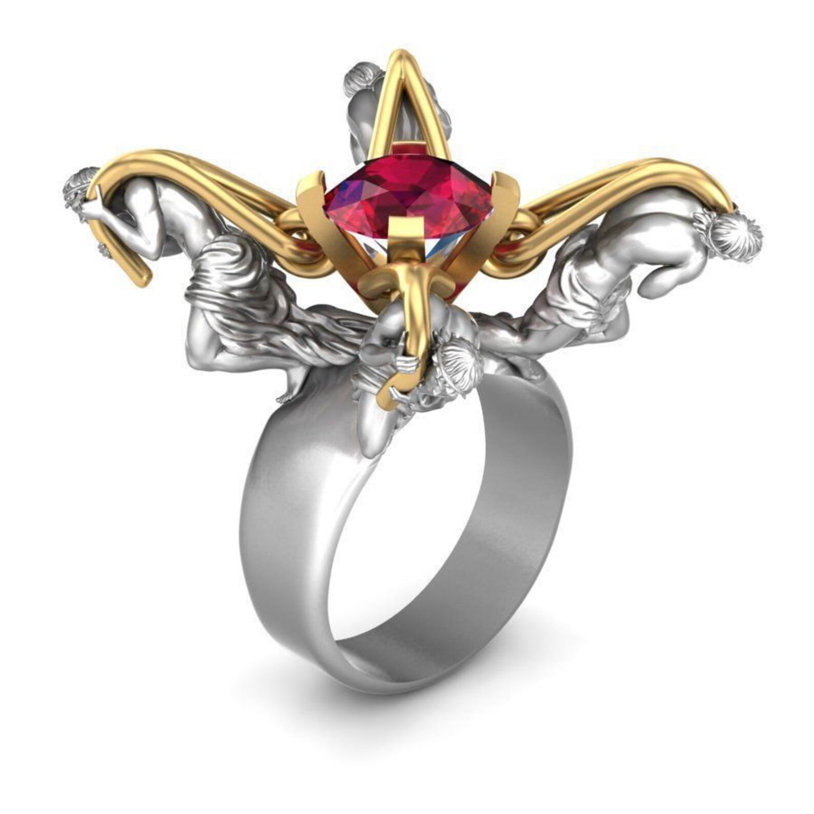 Tug of Fire Ring Unisex Fire Flame Ring Divine Fire Sign - Etsy