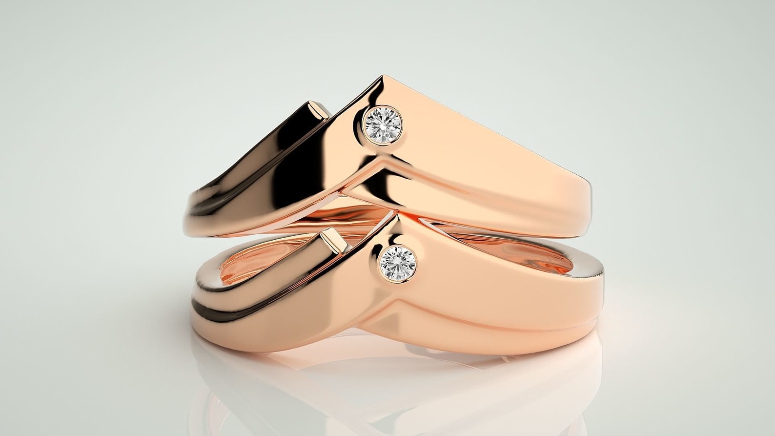 Love Knot Couple Band Ring Solitaire Matching Band Rings | Etsy