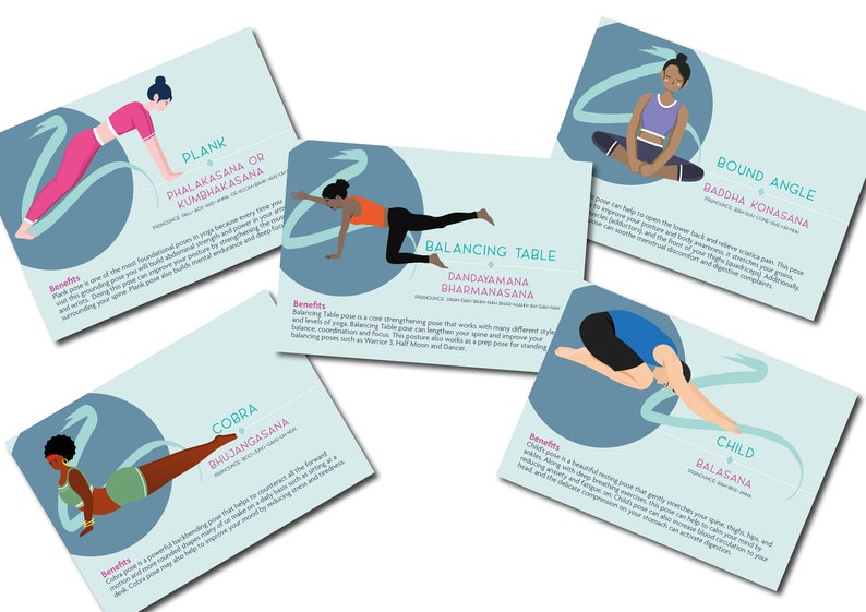 Yoga Asana/pose Flash Cards With Sanskrit Names and Benefits - Etsy
