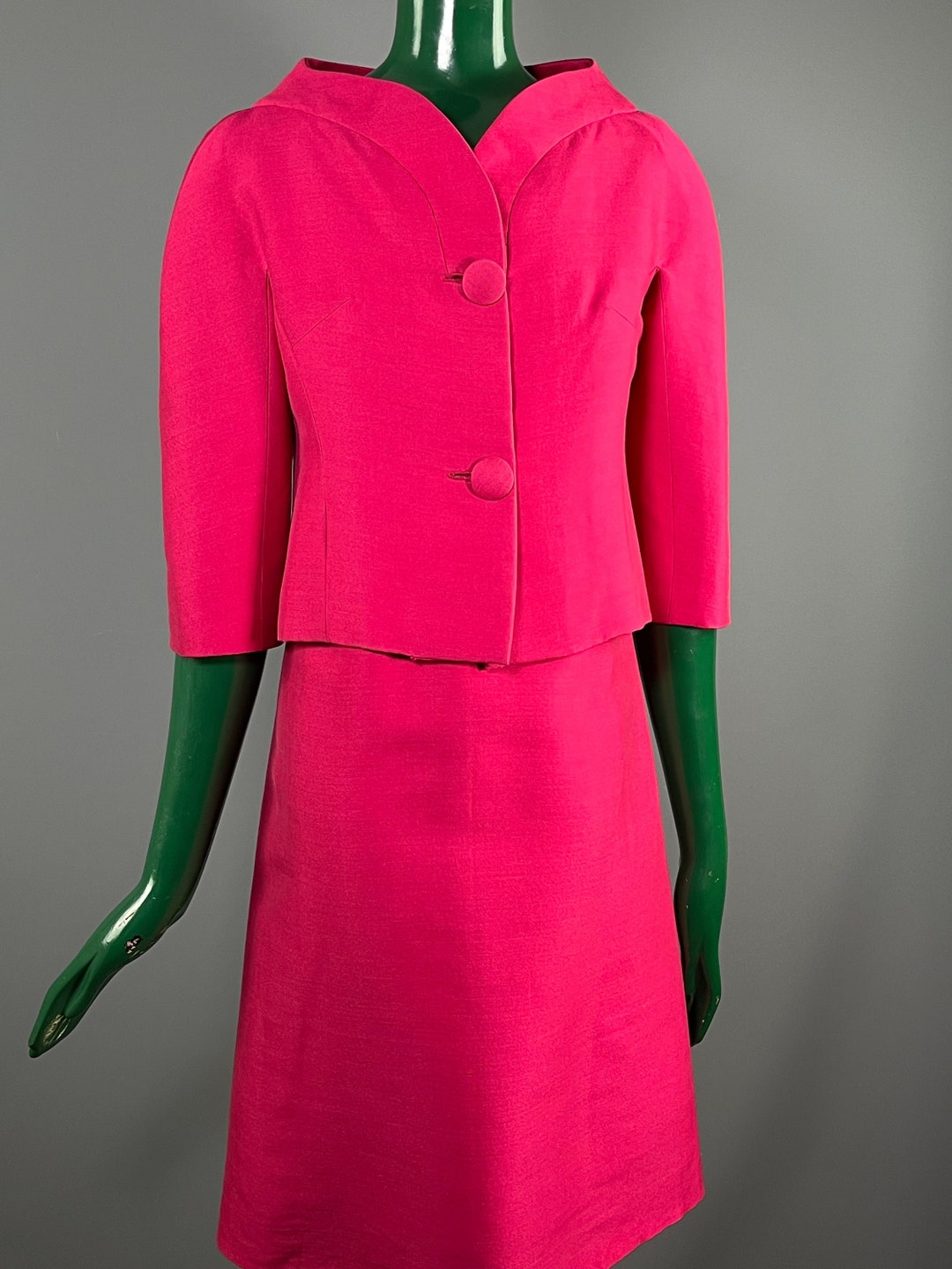 JACQUES HEIM - Haute Couture Circa 1960 - Fuchsia Silk Dress and Jacket ...
