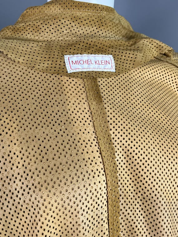 MICHEL KLEIN - 80s - Oversized perforated beige suede… - Gem