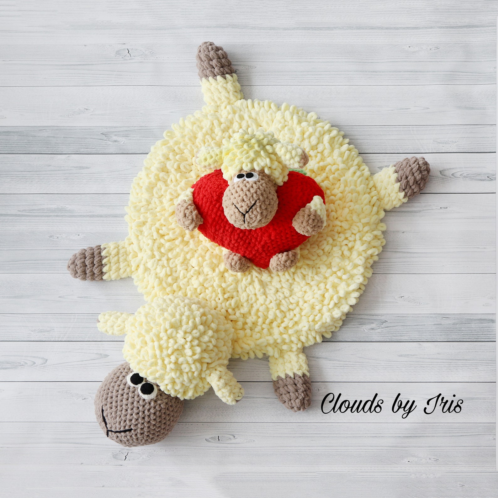 Plush Baby Rug\pillow Lamb Sven | Finger Crochet Pattern | Loop Yarn ...