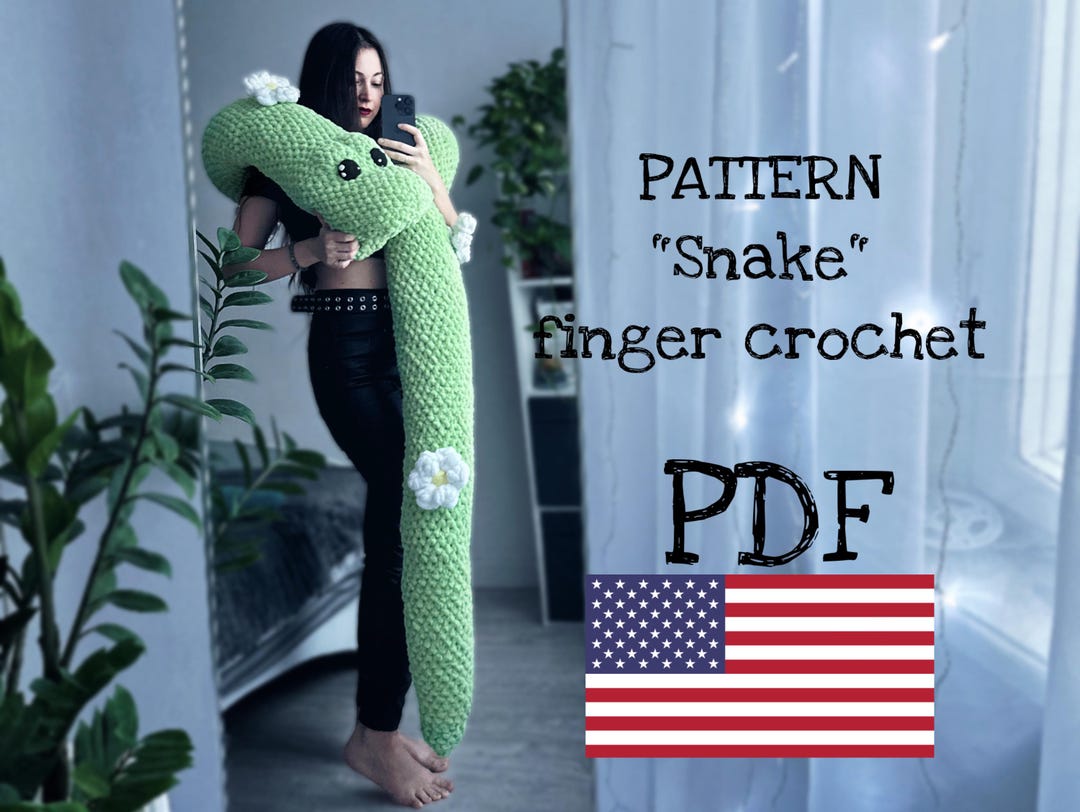 Snake Pillow | Finger Crochet PATTERN | Making With LOOP Yarn - Etsy