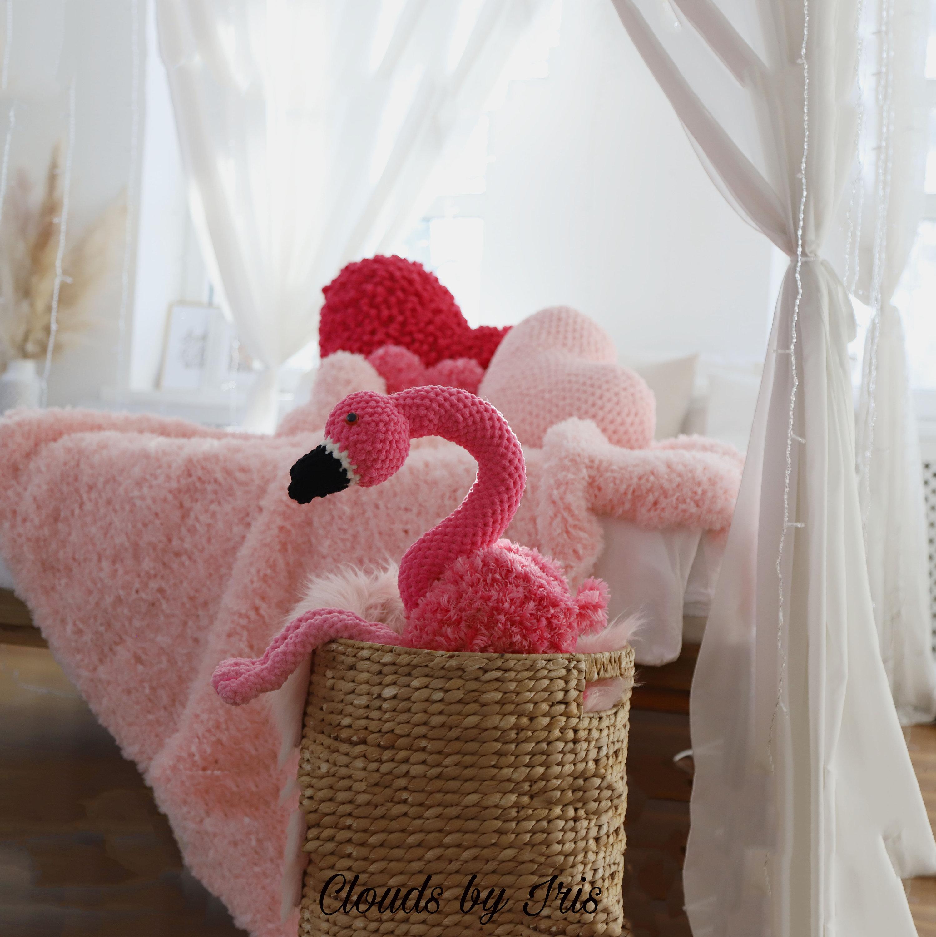 Finger crochet Pattern Plush toy flamingo Beleza | Etsy