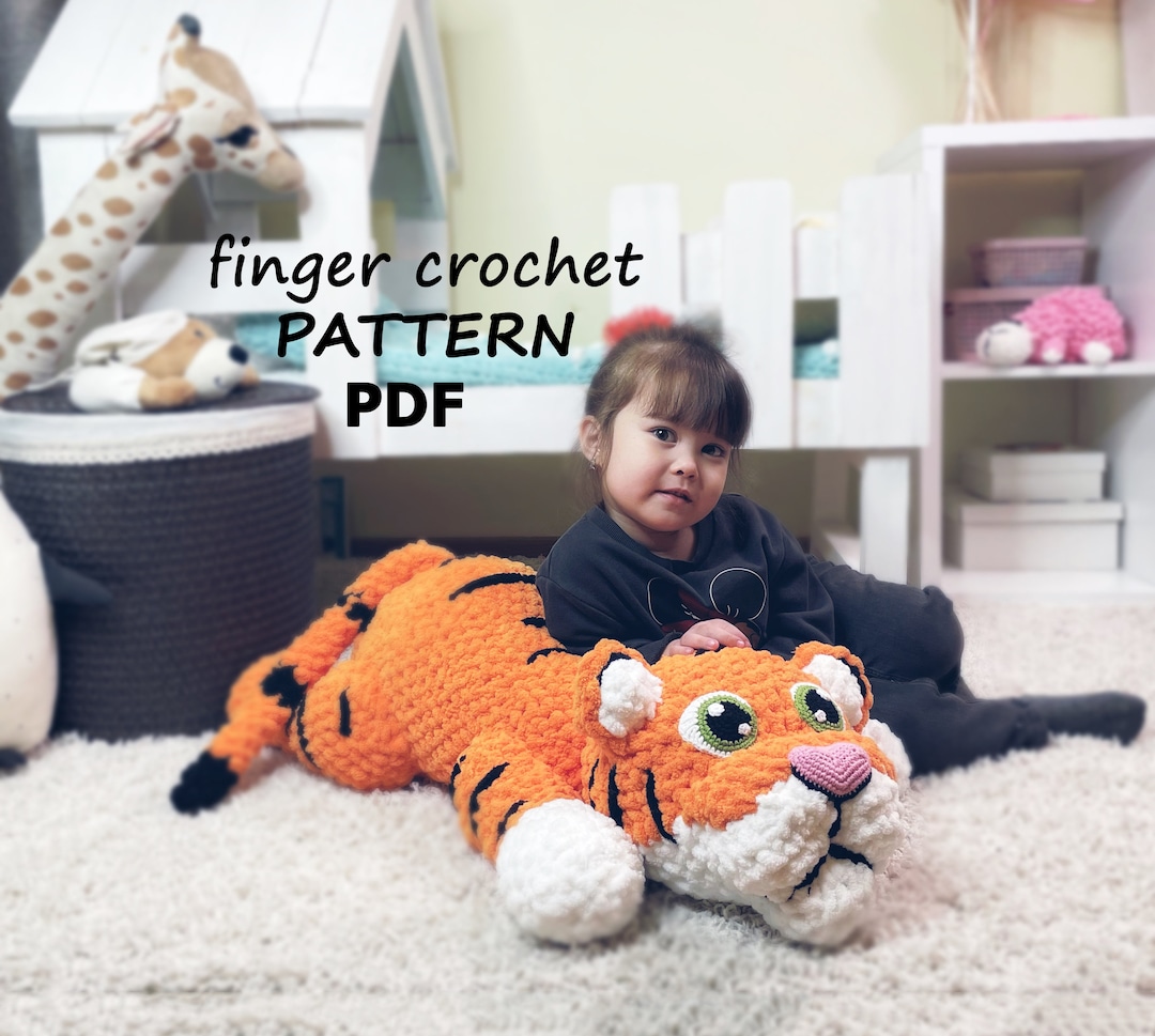 Big Plush Tiger | Finger Crochet Pattern | Loop Yarn | - Etsy
