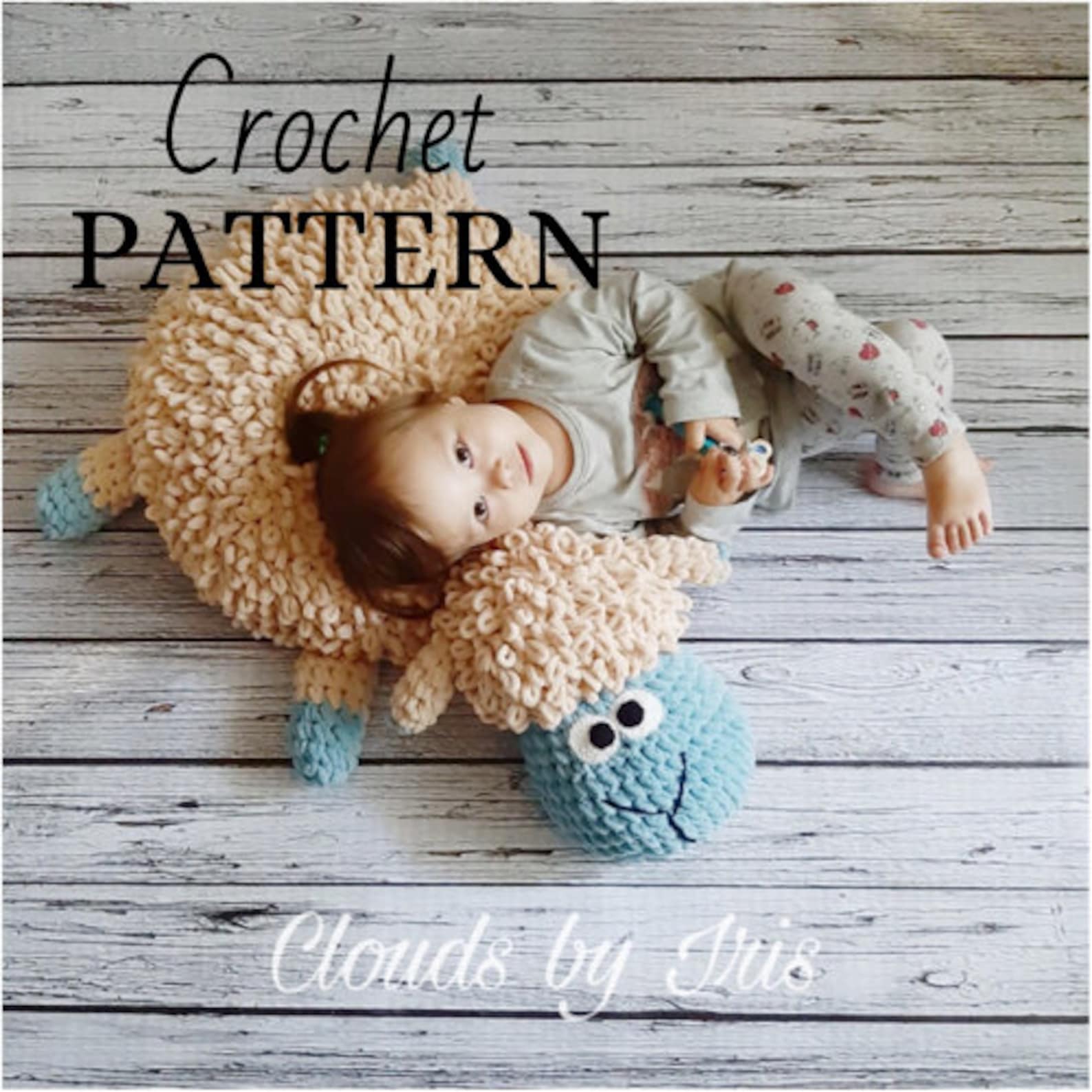 Plush Baby Rug and Pillow Lamb Sven Finger Crochet Pattern | Etsy Canada