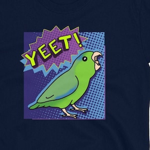 Green Parrotlet Screaming YEET T-shirt, Parrot Lover Tee, Bird Owner ...