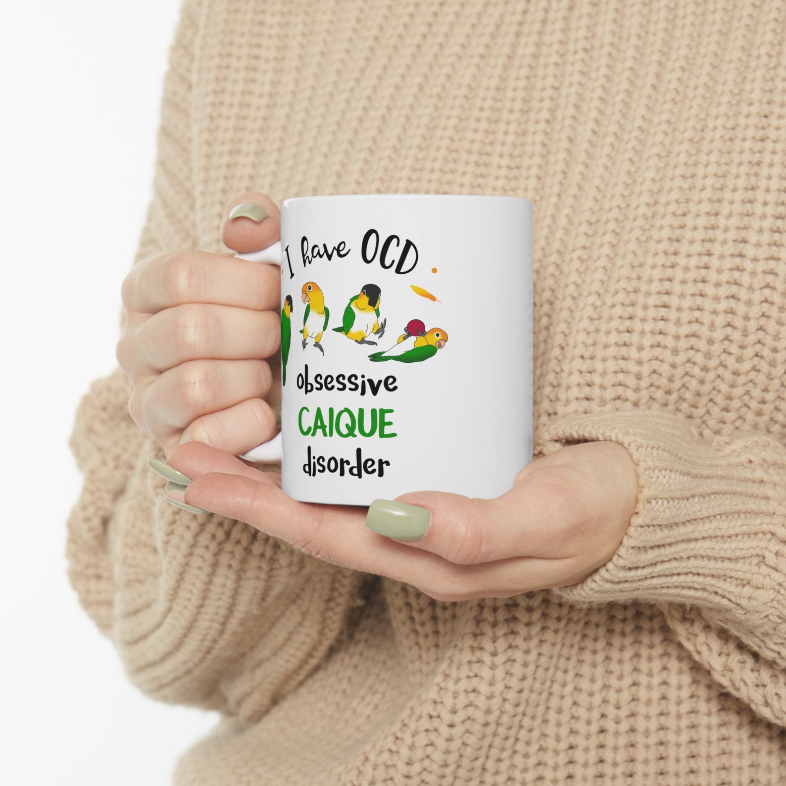 OCD Caique 11 Oz Mug, Caique Cute Mug, Bird Lover Gift, Parrot Funny ...