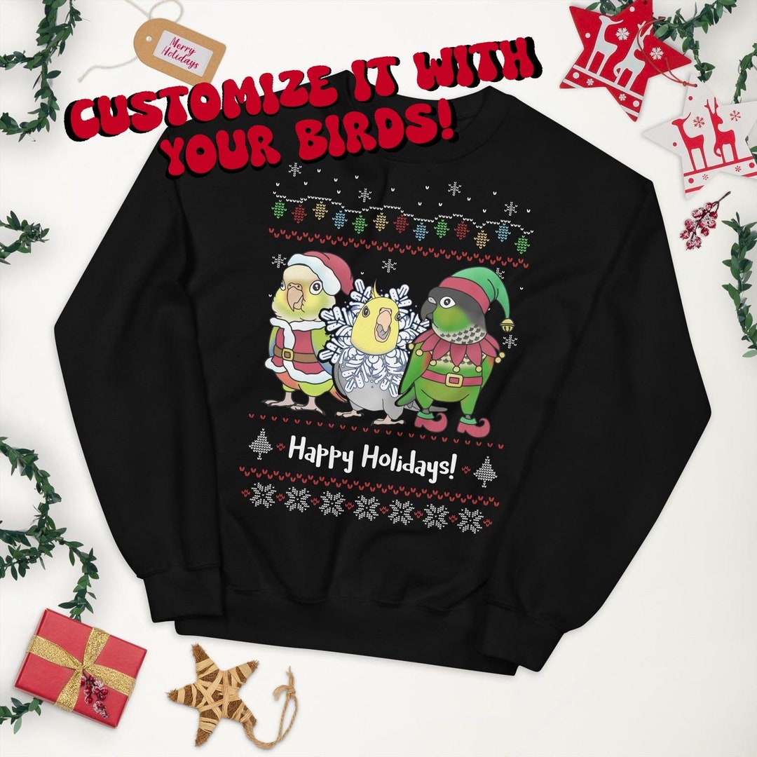 Personalized Parrot Christmas Sweatshirt, Birb Custom Shirt, Birb Merch ...