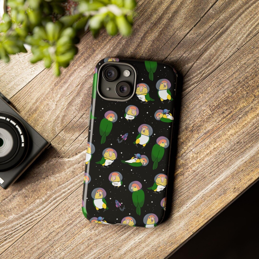 Space White Bellied Caique Tough Cases, Space Caique Pattern Phone Case ...
