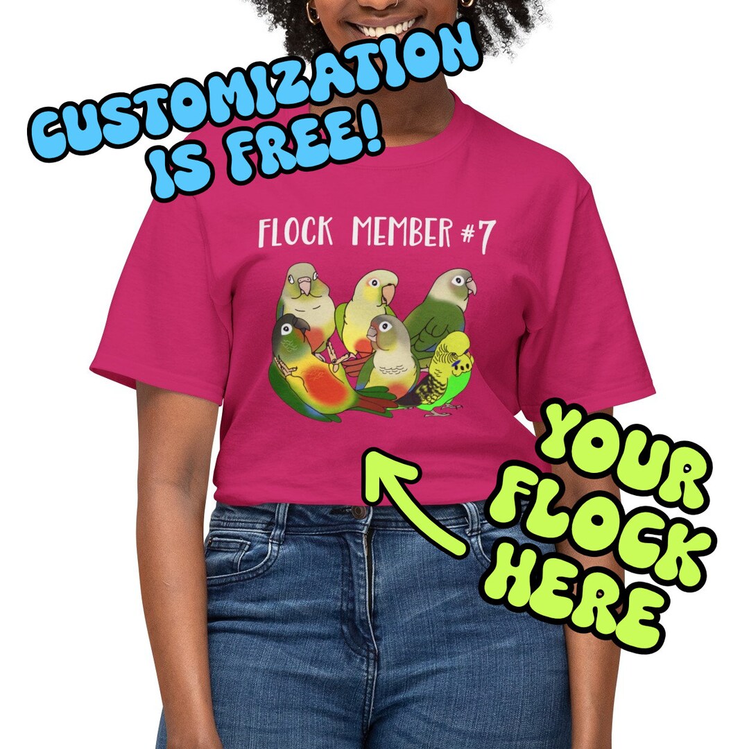 Flock Member Custom Parrots T-shirt, Birb Memes Tee, Parrot Owner Gift ...