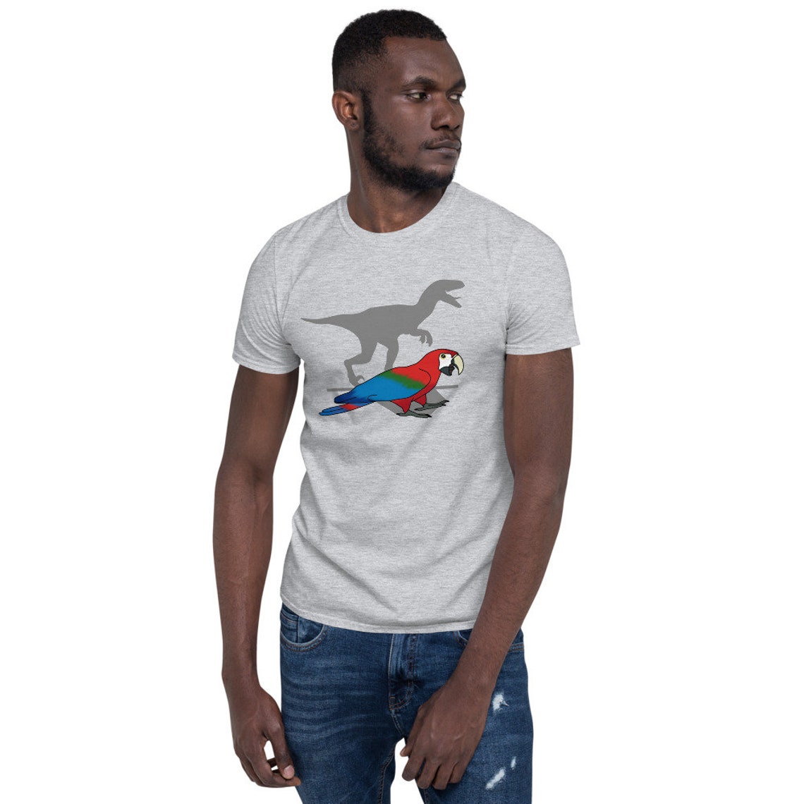 Velociraptor Greenwing Macaw T-shirt: Dinosaur Parrot Tee - Etsy