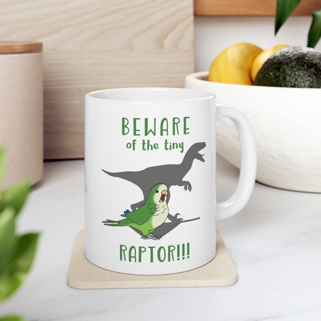 Funny Green Quaker Parrot Mug: Birb Raptor Meme Coffee Cup - Etsy