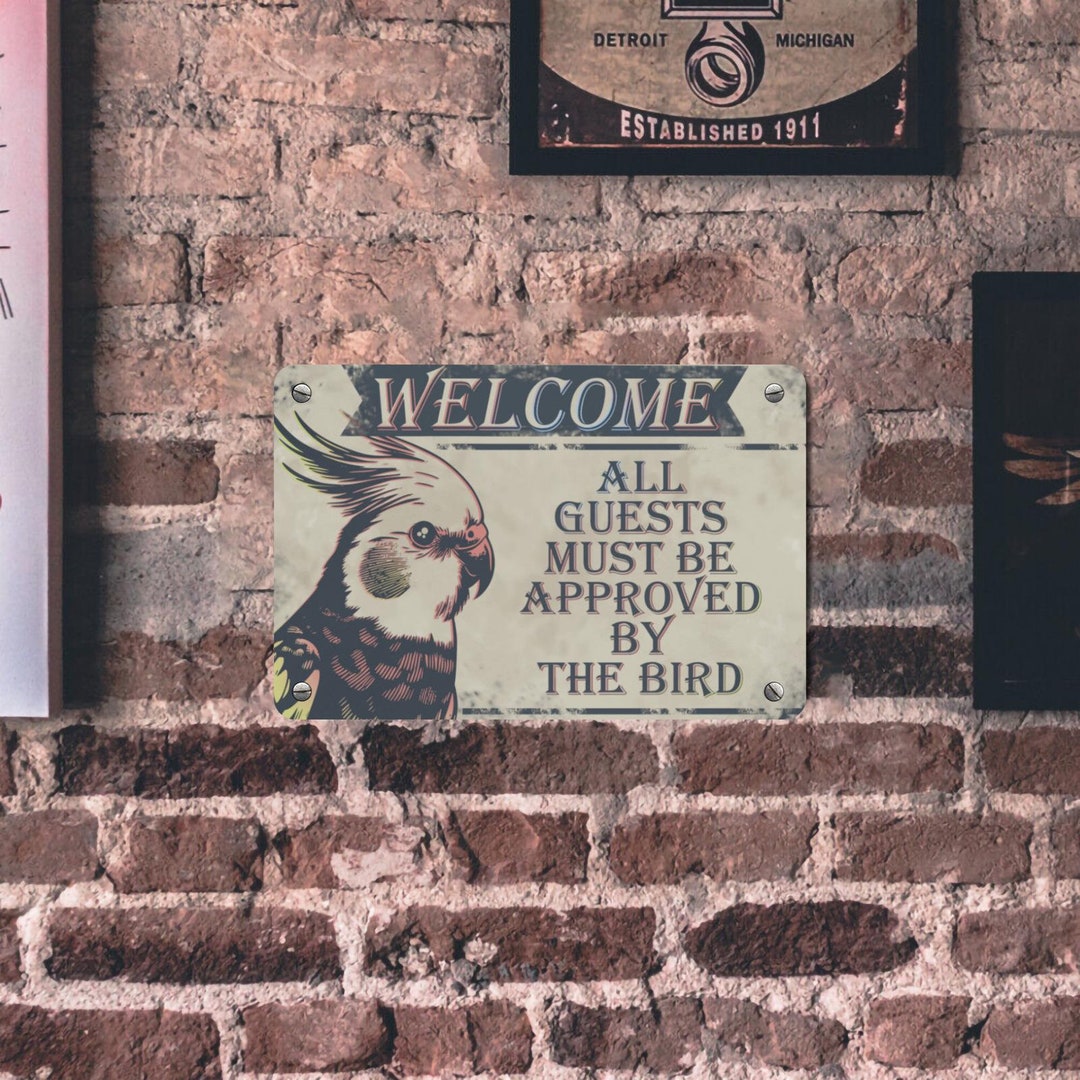 Vintage Cockatiel Metal Sign: Parrot Cage Decor, Birb Merch - Etsy