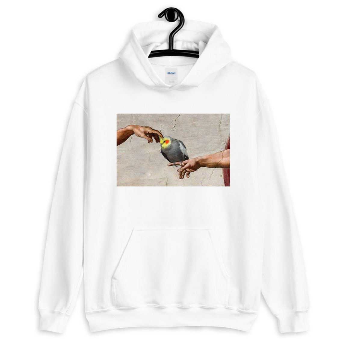 Scritching a Cockatiel Hoodie Funny Michelangelo Cockatiel - Etsy