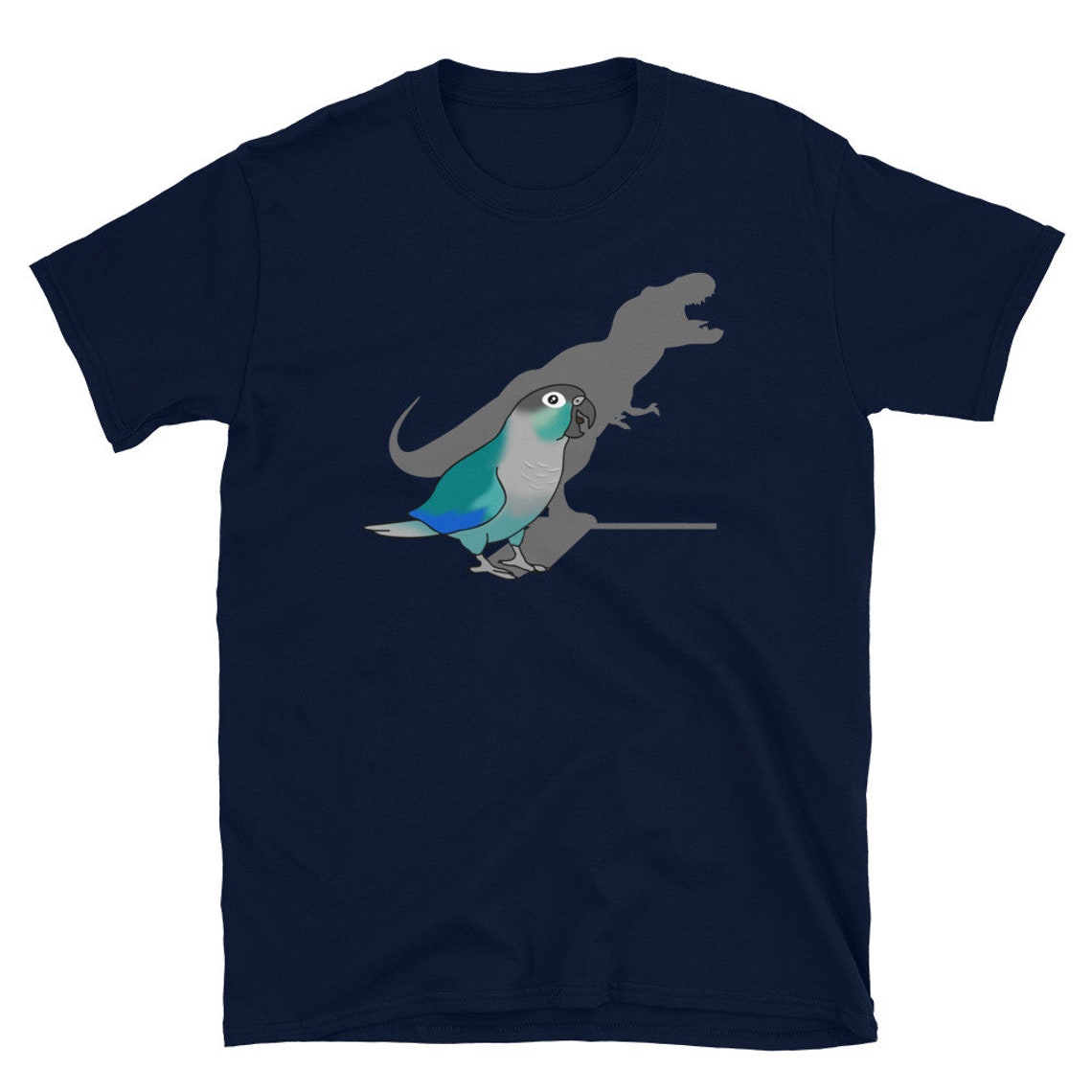 Turquoise Green Cheeked Conure T-rex T-shirt Funny Parrot | Etsy