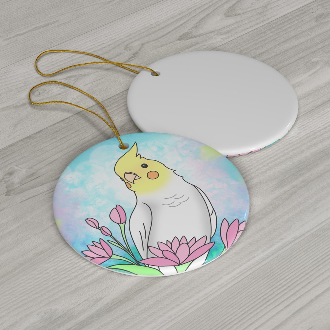 Cute Cockatiel Ceramic Ornament, Parrot Ornament, Cockatiel Keepsake ...