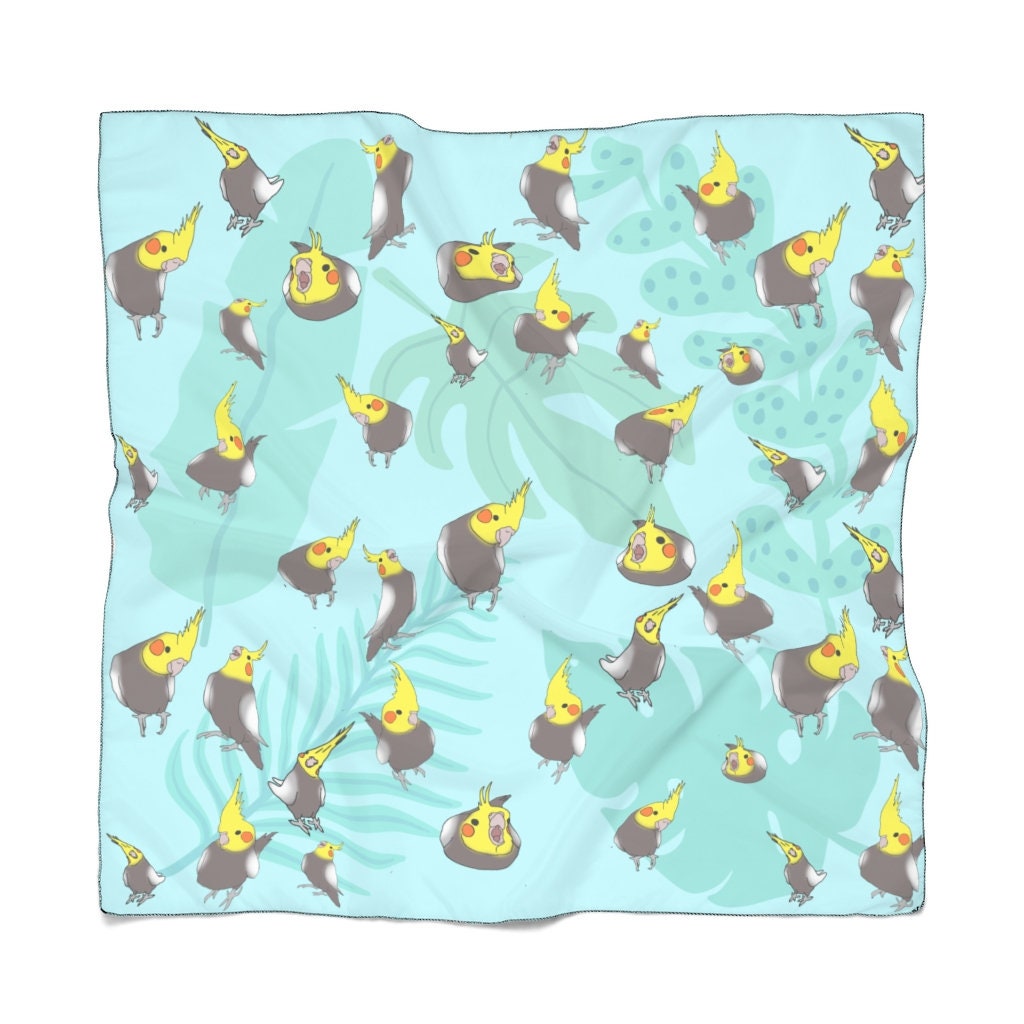 Cockatiel Pattern Poly Scarf Cute Parrot Chiffon Scarf Bird - Etsy
