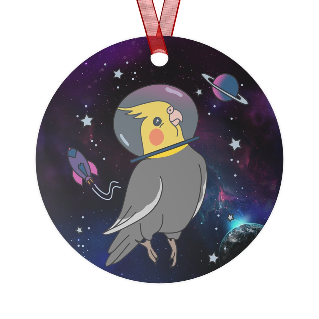 Space Cockatiel Metal Ornament: Funny Birb Decor - Etsy