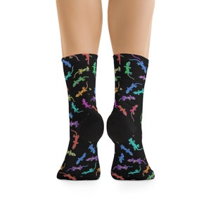 Gecko Doodle Pattern Socks, Reptile Lover Sublimation Socks. Gecko ...