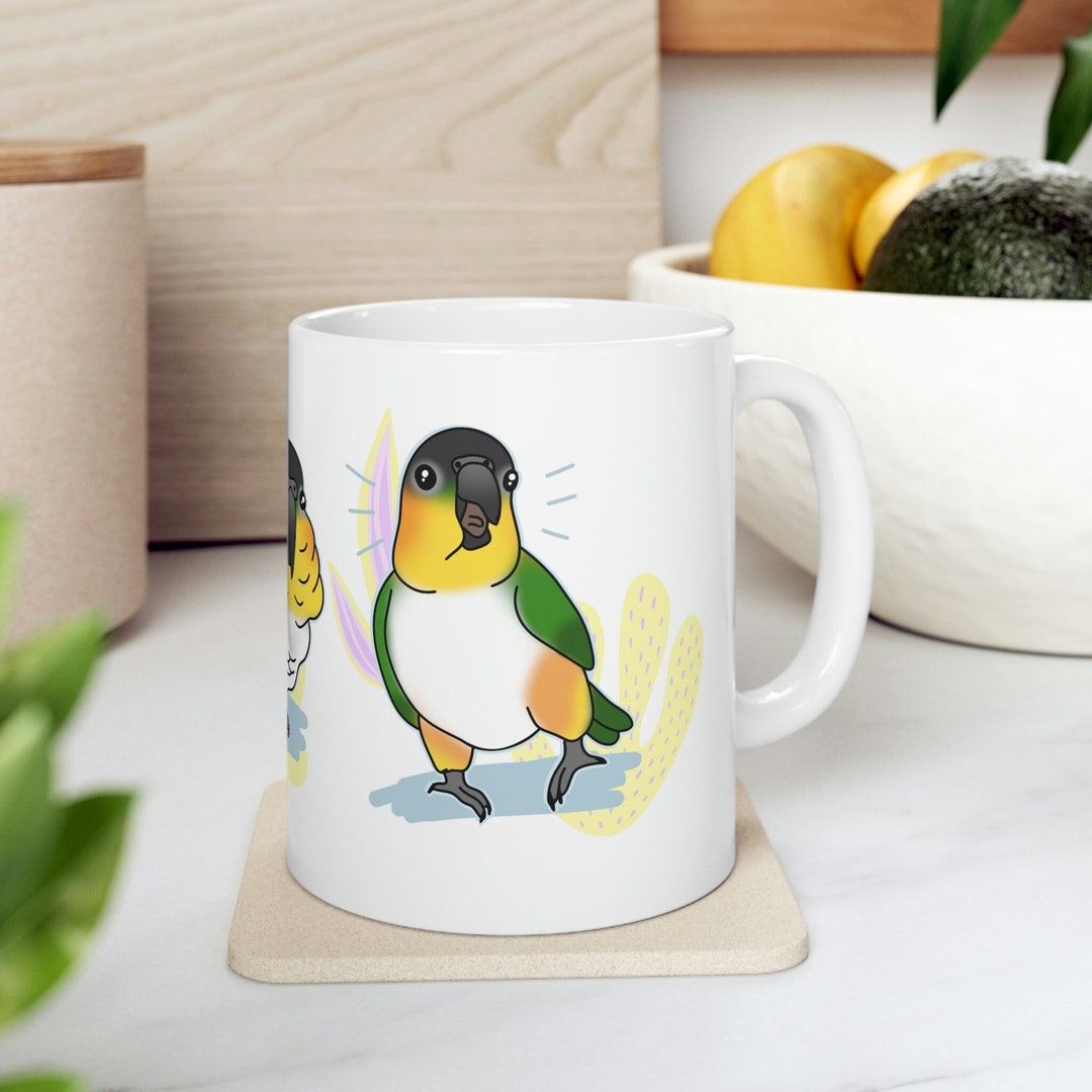 Black Headed Caique 11 Oz Mug, Caique Cute Mug, Bird Lover Gift, Parrot ...