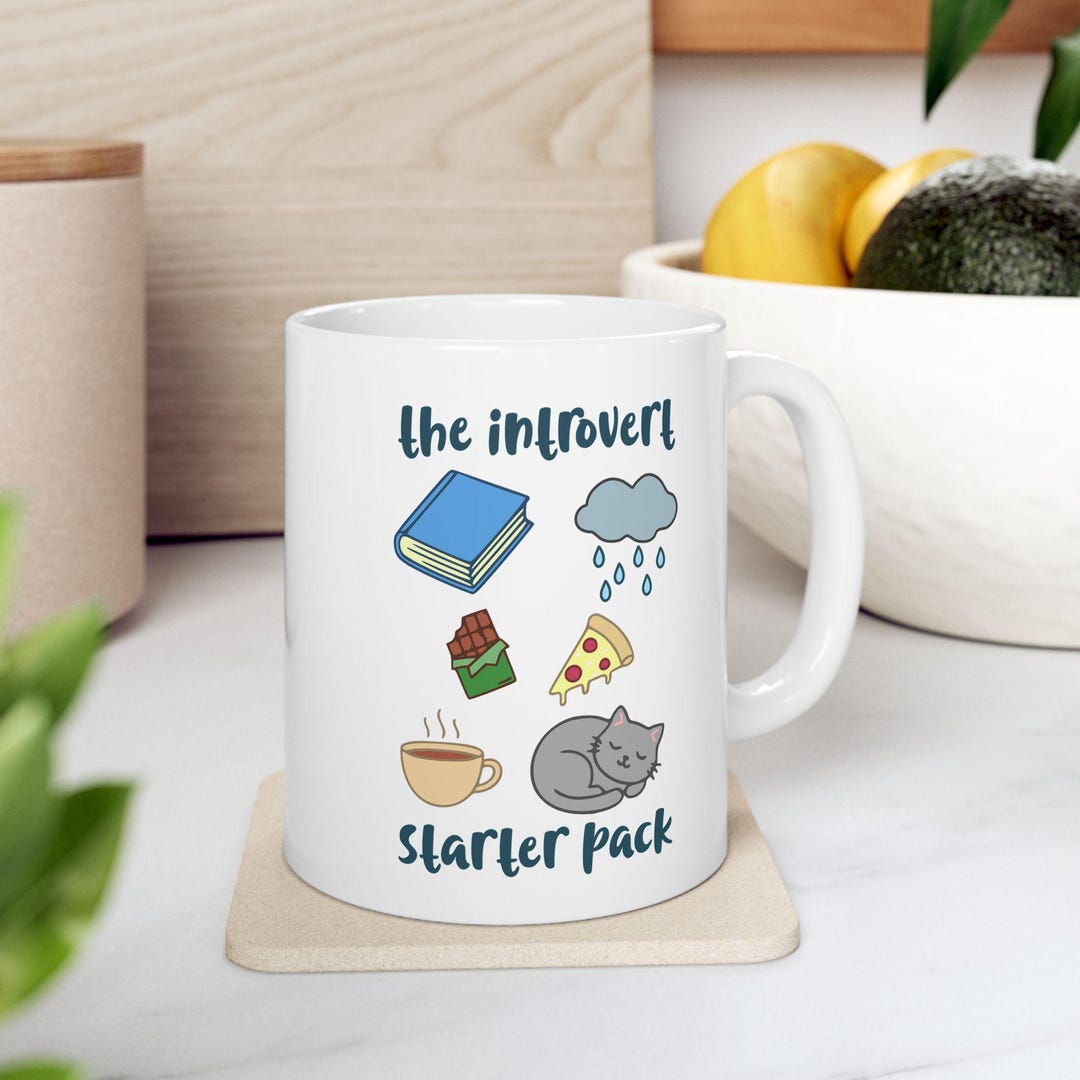 Book Reader Mug: "the Introvert Starter Pack" Coffee Cup - Etsy